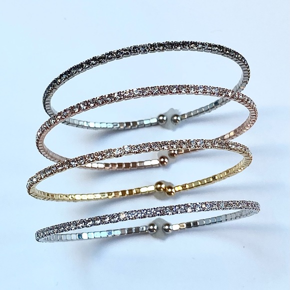 Jewelry | Single Line Flexible Crystal Wrap Bracelets | Poshmark